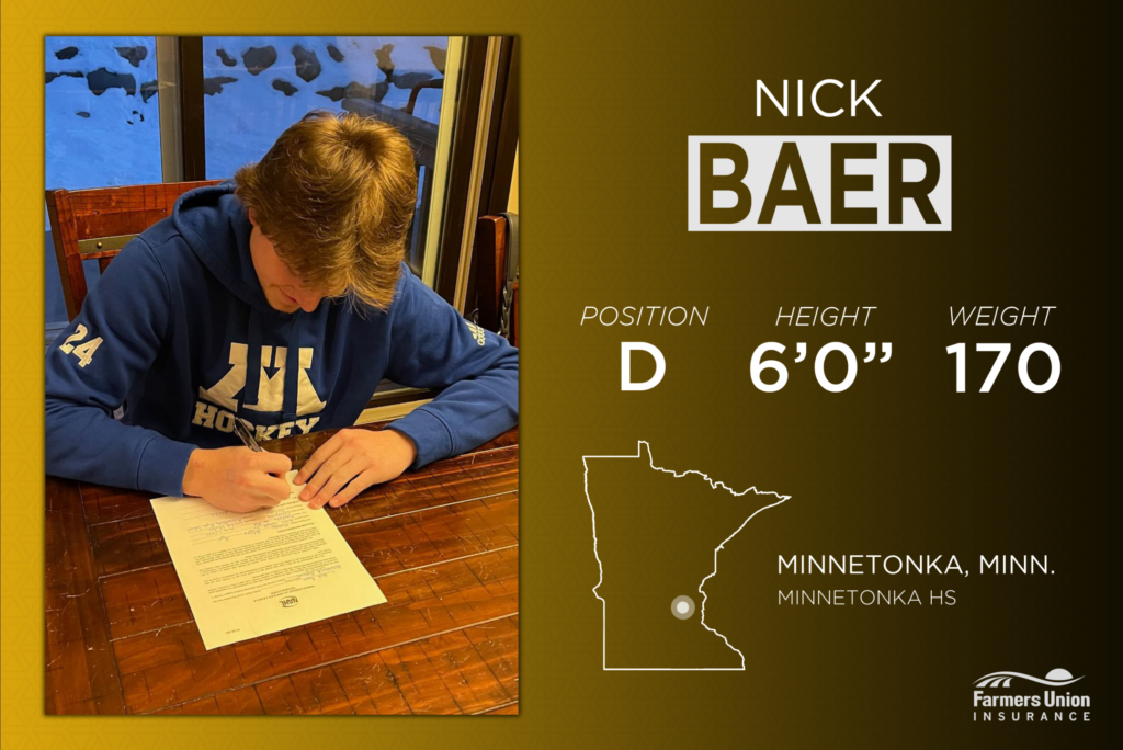 Bobcats Tender Defenseman Nick Baer - BISMARCK BOBCATS